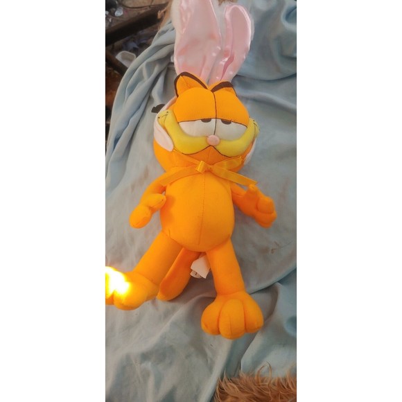 Toys | 14 Inch Plush Garfield Easter Bunny Pink Bunny Ears Garfield The ...